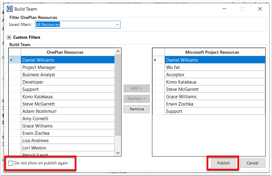 Use the OnePlan for Project Connector – Support