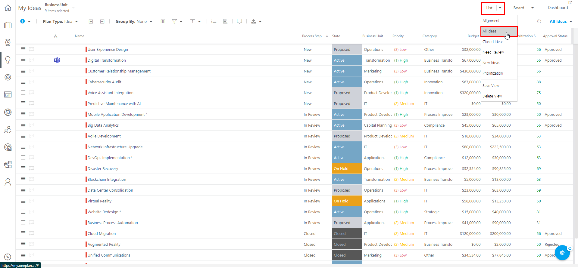Intake - My Ideas and Requests – Support