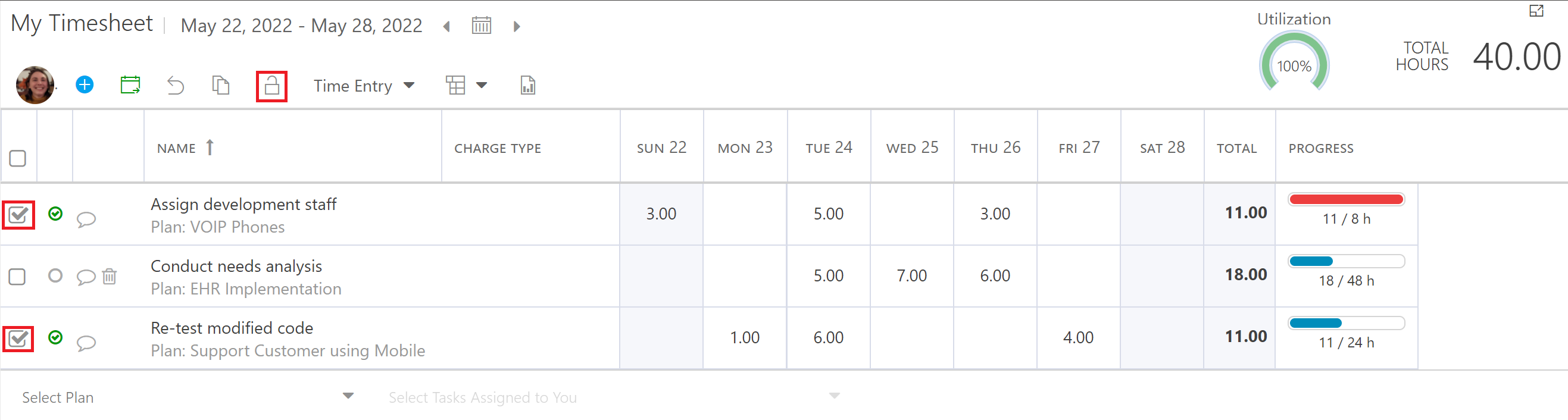 Unlock Timesheet Rows – Support