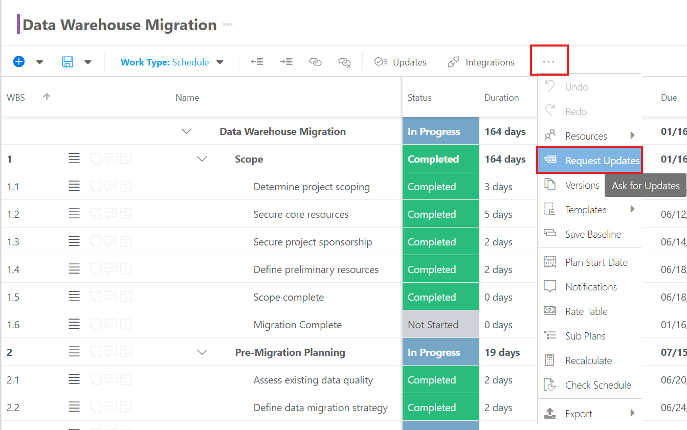 Request Updates – Support