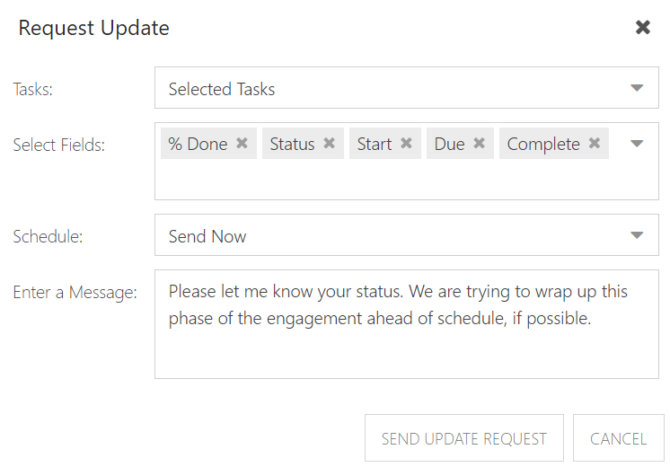 Request Updates – Support