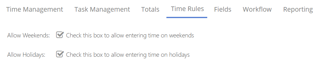 Manage the Time Rules Settings – Support