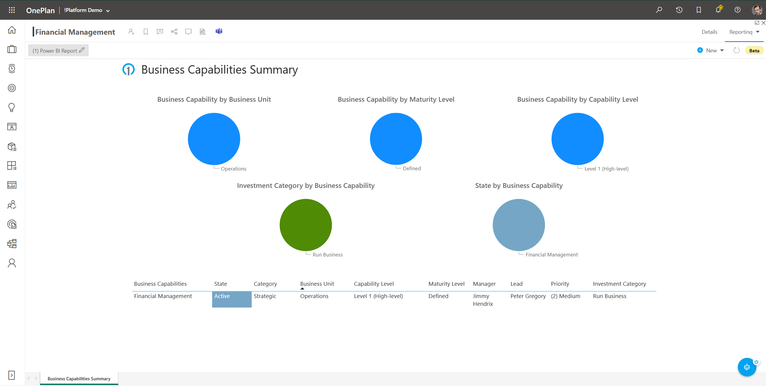 Business Capabilities Summary – Support