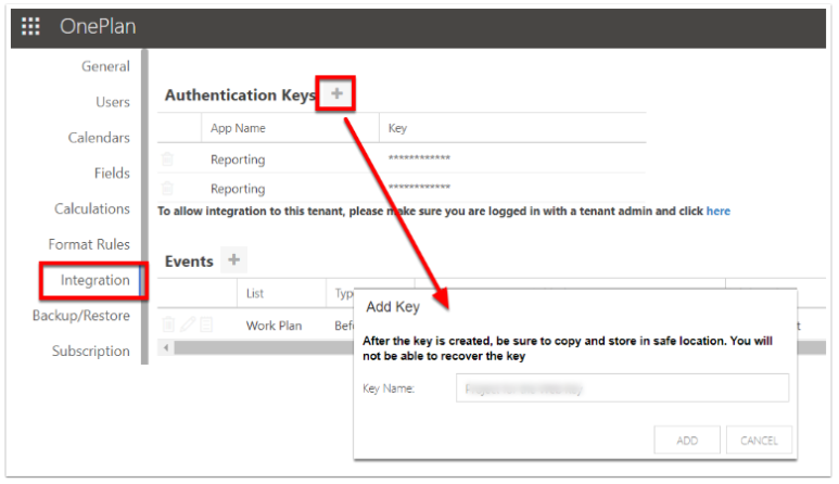 Tabular Data to OnePlan Financial Planner Integration - Integration Setup – Support