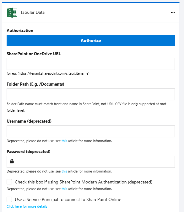 Tabular Data to OnePlan Financial Planner Integration - Integration Setup – Support
